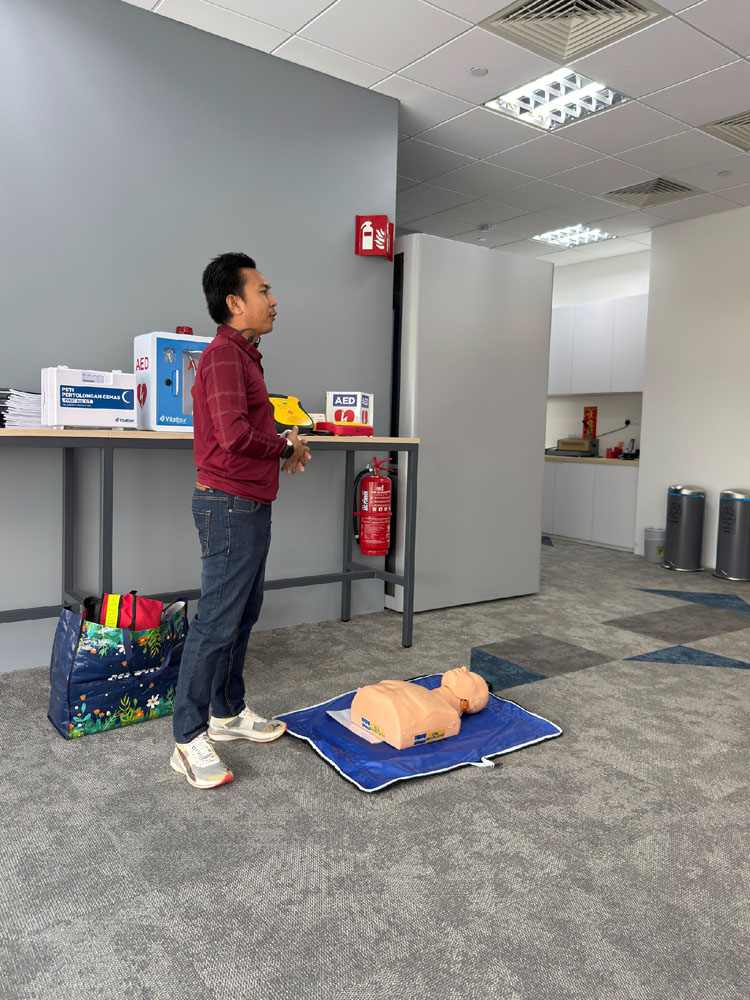 AED installed in office, Johor Bahru - Vitalfour Medical