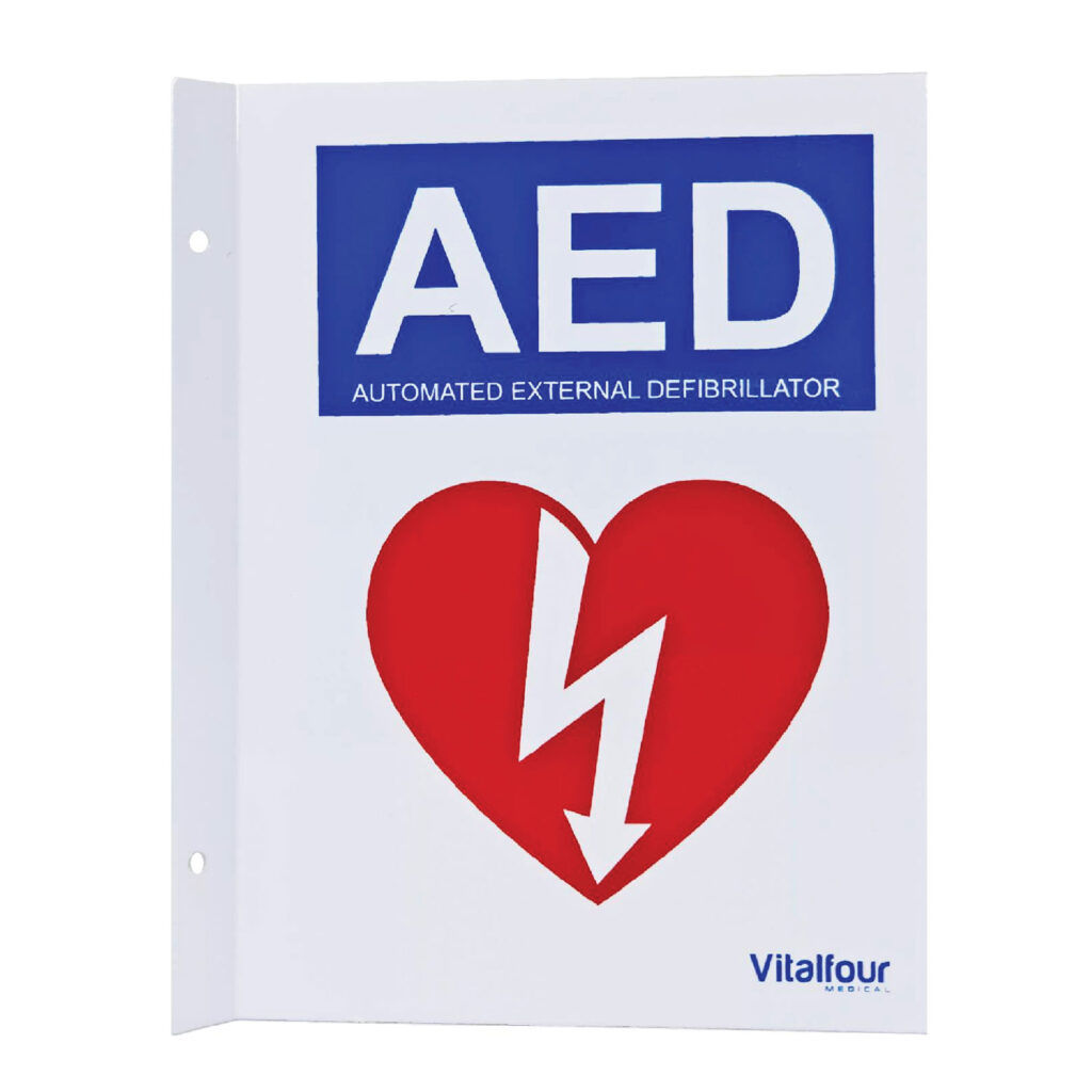 Triangular Wall AED Signage - Vitalfour Medical